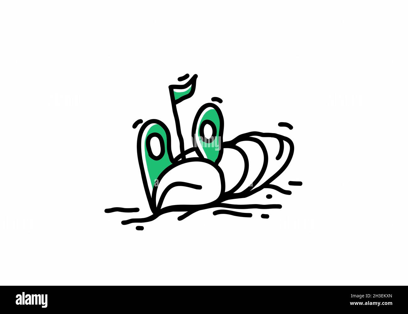 Abstract green snail illustration drawing design Stock Vector Image ...
