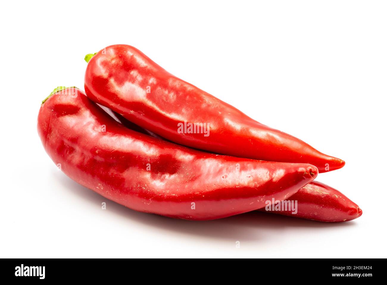 Red hot chili pepper on white background with shadow. close up Stock ...