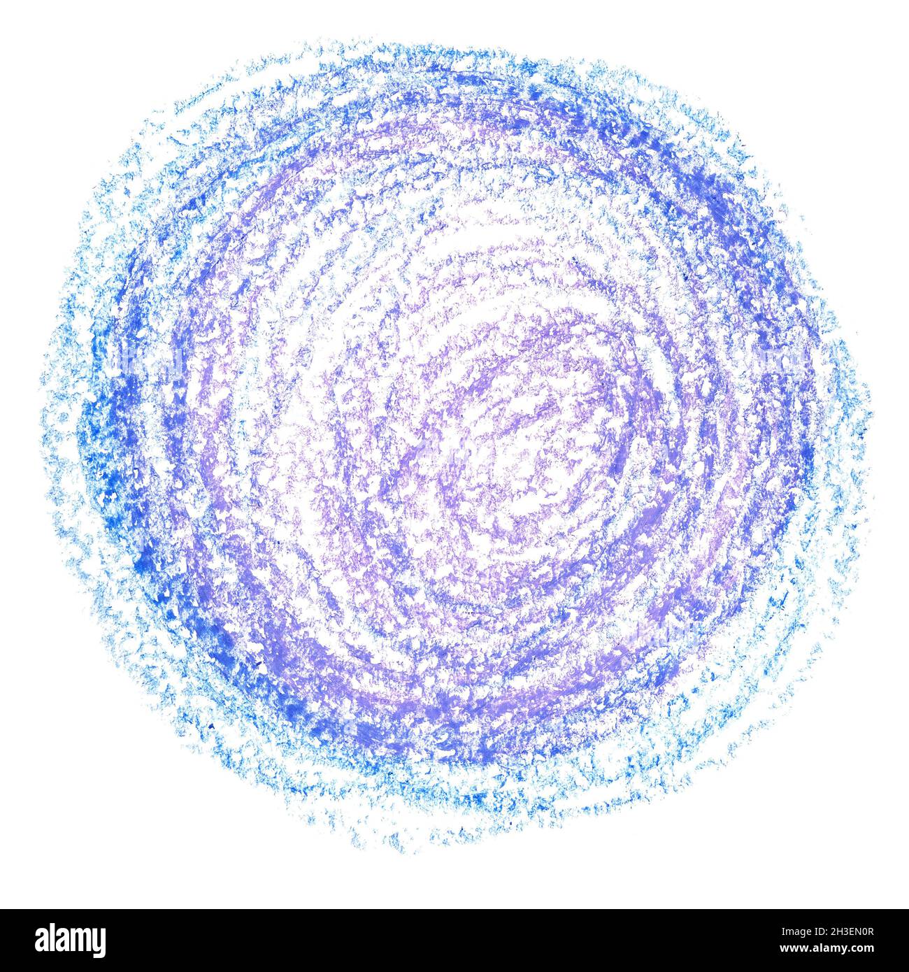 Blue-violet crayon circle isolated on the white background Stock Photo ...