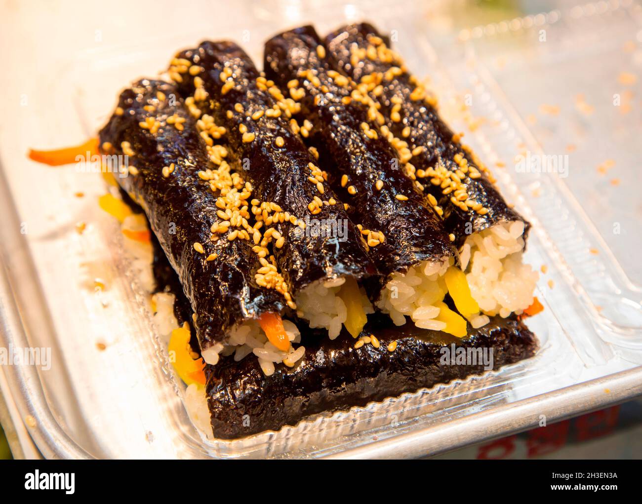 Gwangjang Market, Oct 25, 2021 : Mayak gimbap at a food stall at ...