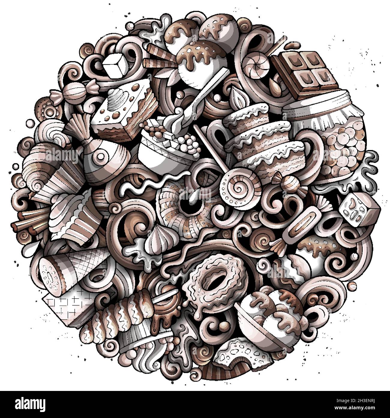 Sweet food cartoon vector doodles illustration Stock Vector Image & Art ...