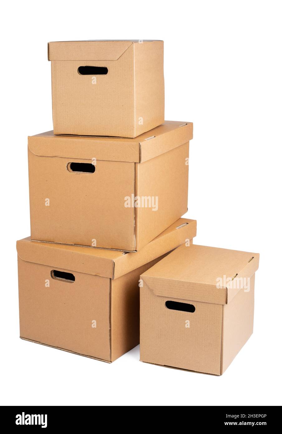 Cardboard brown box isolated on white background Stock Photo - Alamy