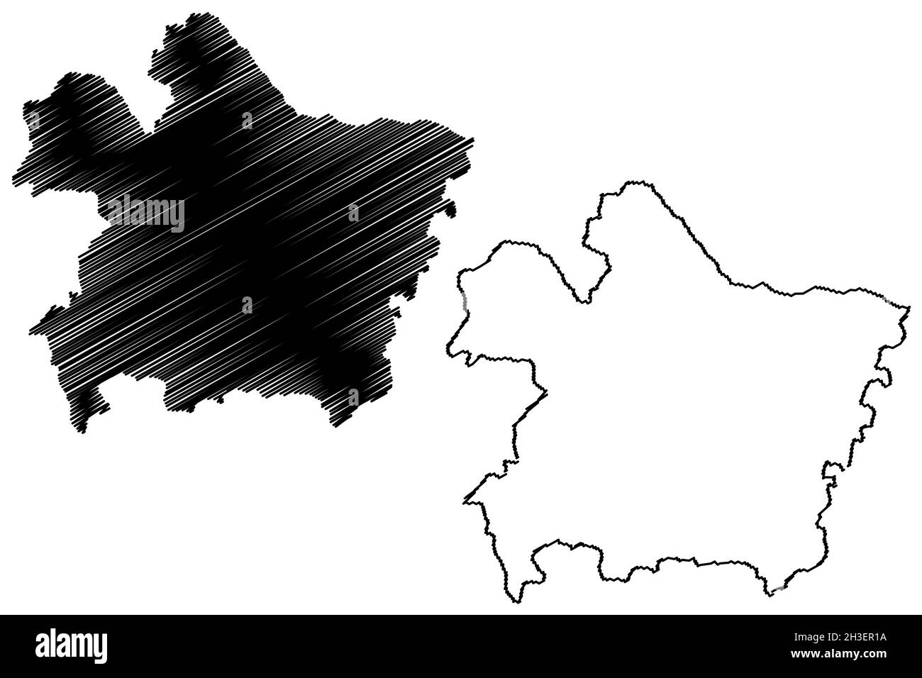 Perambalur district (Tamil Nadu State, Republic of India) map vector ...