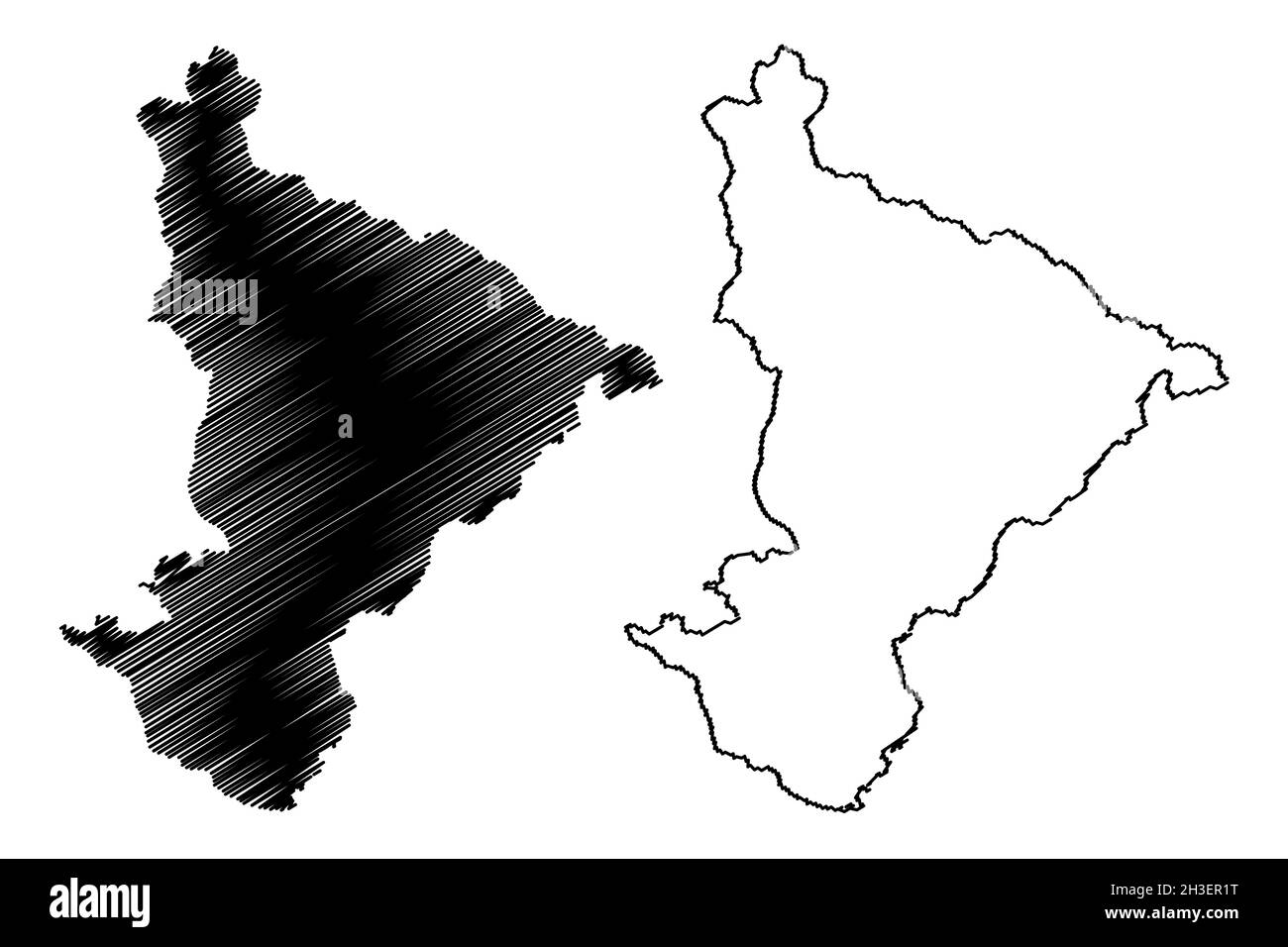 Uttaranchal outline Black and White Stock Photos & Images - Alamy