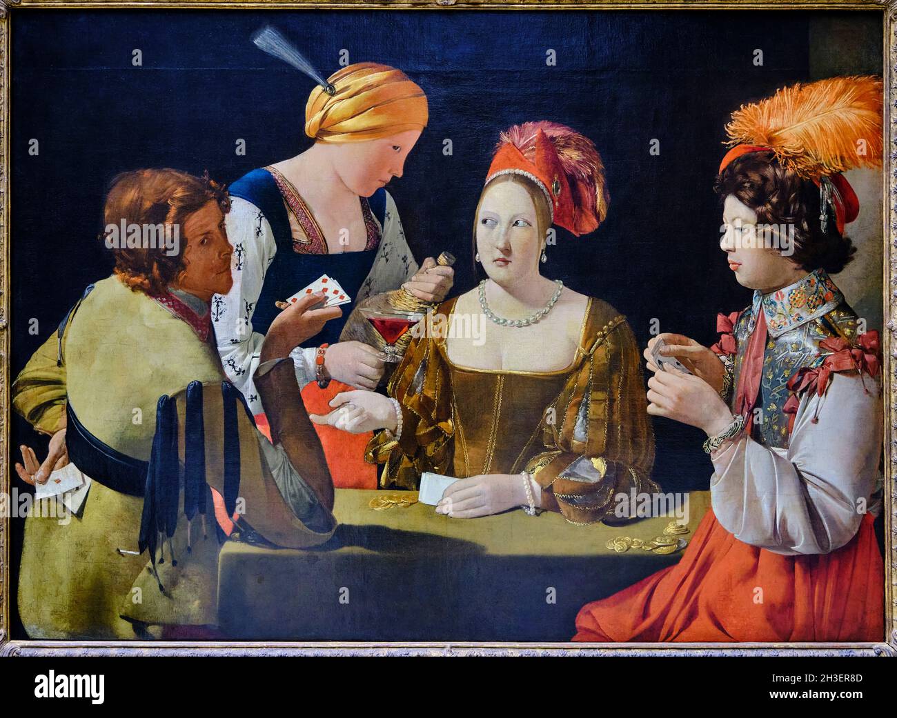 France, Paris, Louvre museum, The Cheater with the Ace of Diamonds by ...