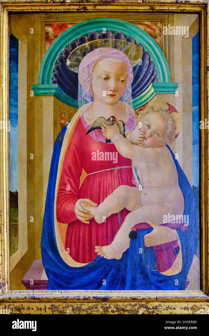 France, Paris, Louvre museum, the Virgin Mary and the Child Jesus with ...