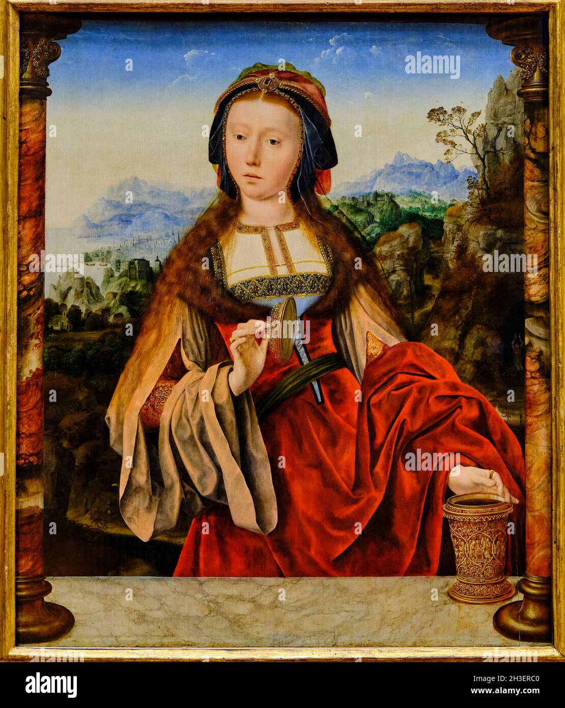 France, Paris, Louvre museum, Saint Mary Magdalene by Quentin Metsys ...