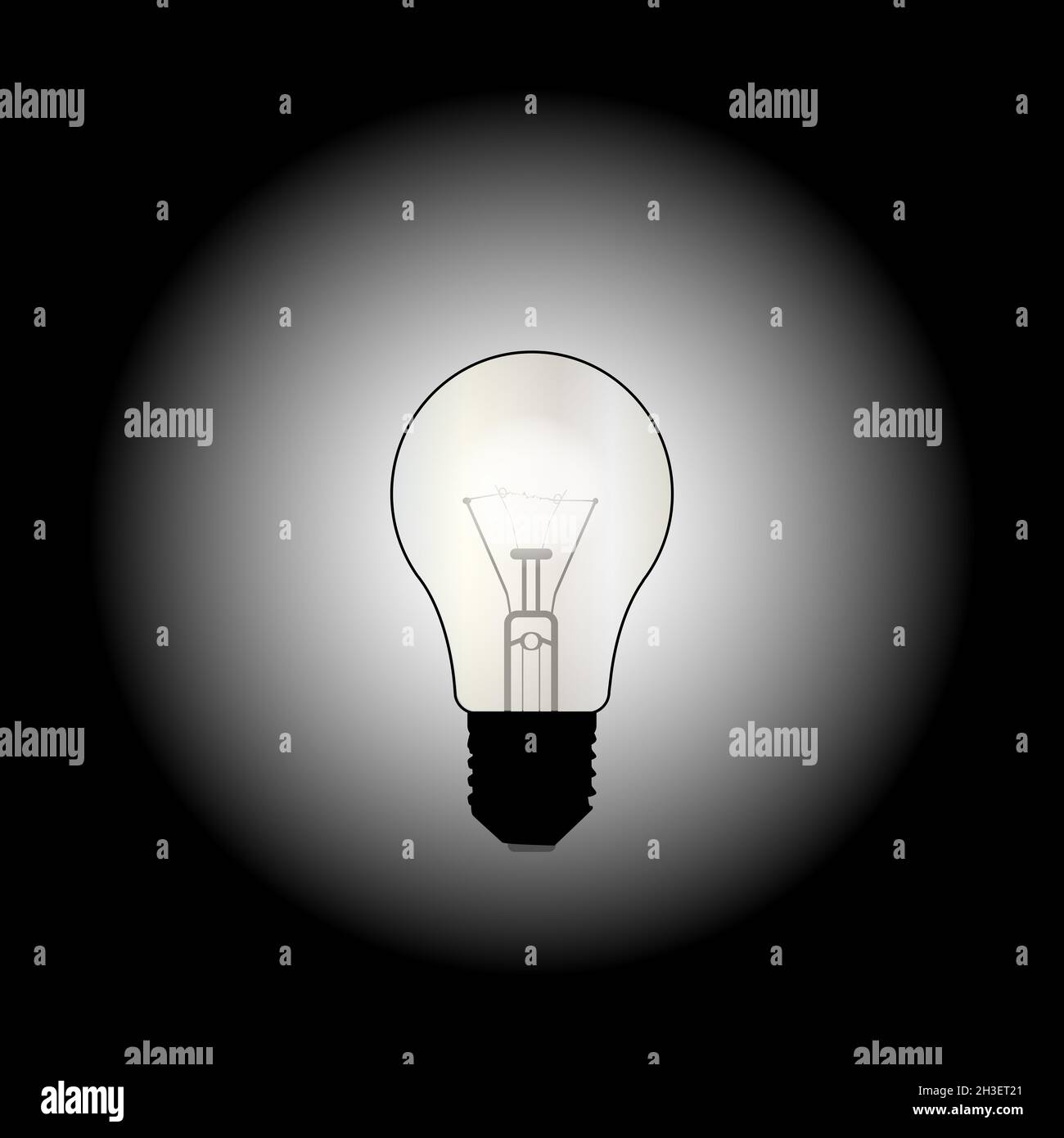 A typical standard light bulb over a black background Stock Photo - Alamy