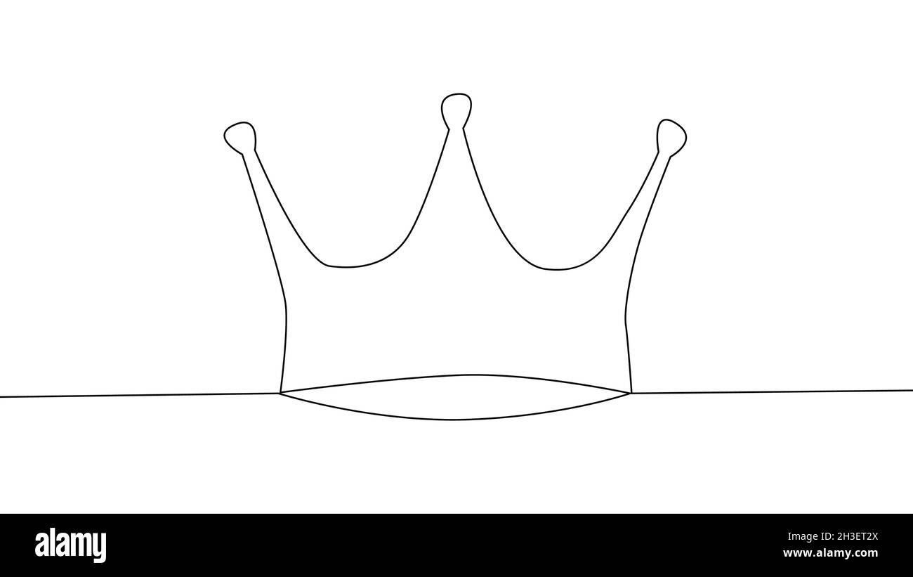 Continuous line drawing crown, symbol of royalty Stock Vector Image ...