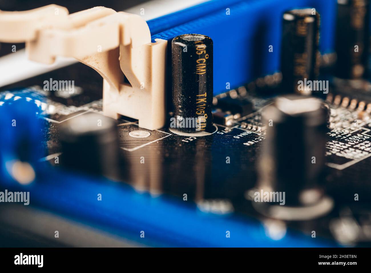 Computer electronic circuit board with processor close up Stock Photo ...