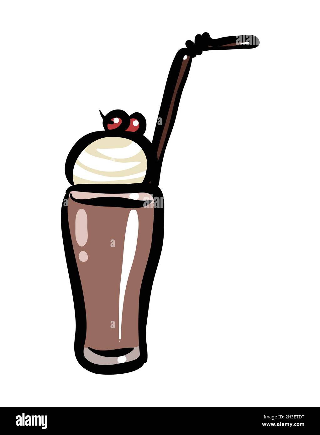 Cartoon glass cup milk shake Cut Out Stock Images & Pictures - Alamy