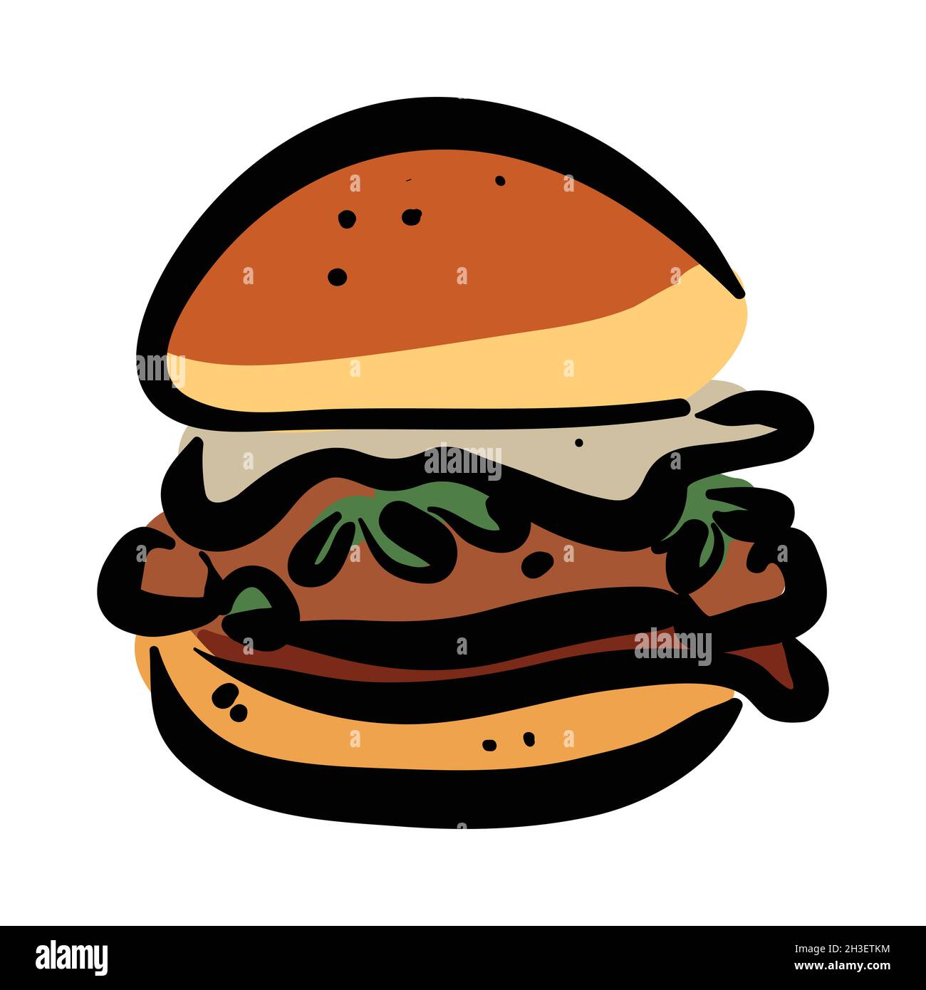 Burger clip art isolated in white background Stock Vector Image & Art ...