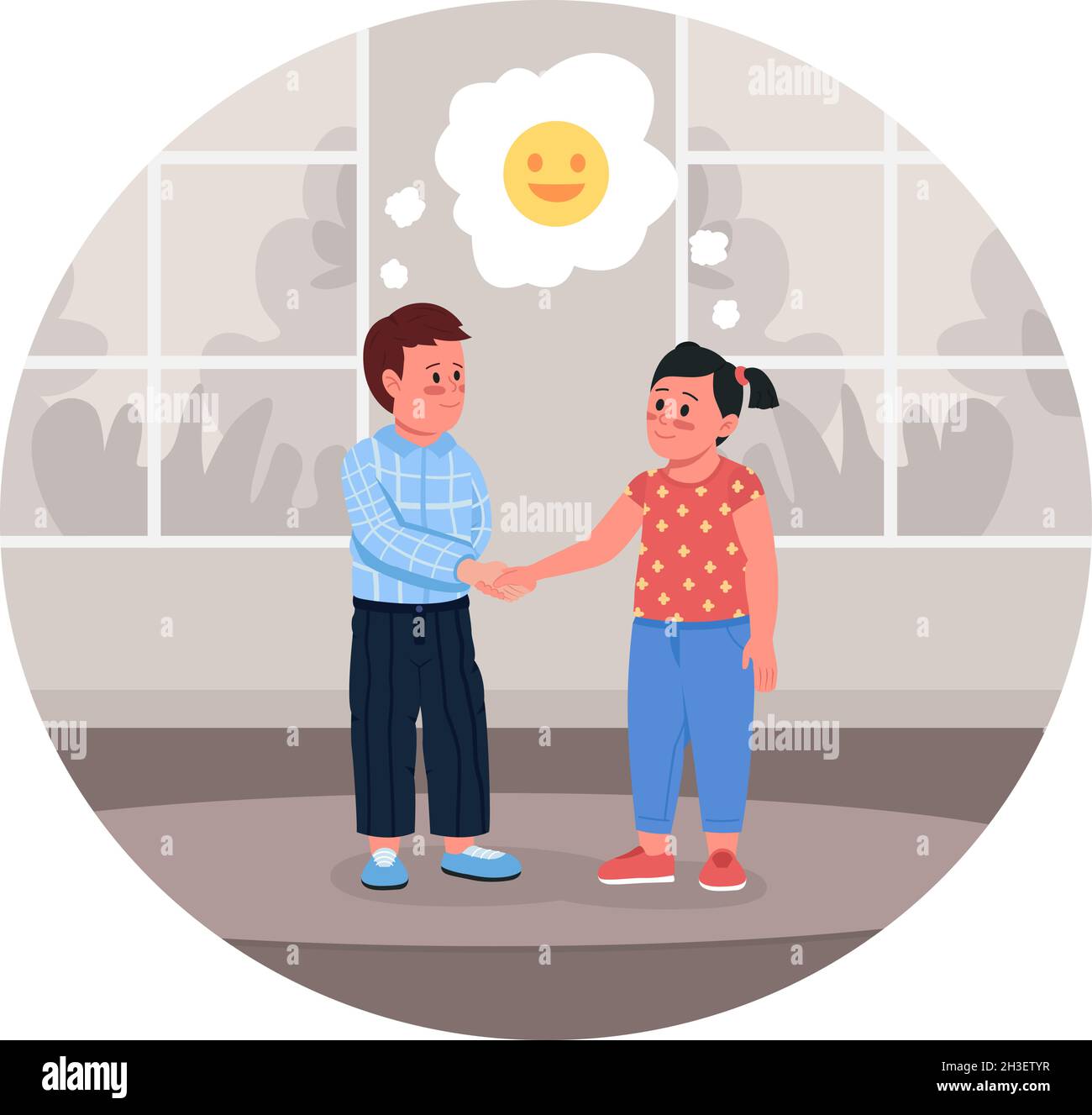 Happy children 2D vector isolated illustration Stock Vector Image & Art ...