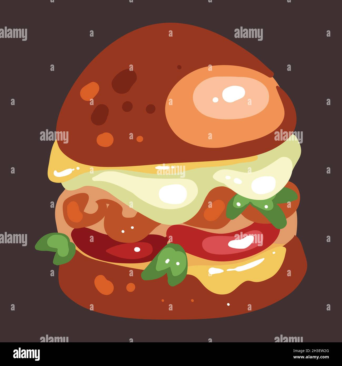 Meat burger illustration Stock Vector Image & Art - Alamy
