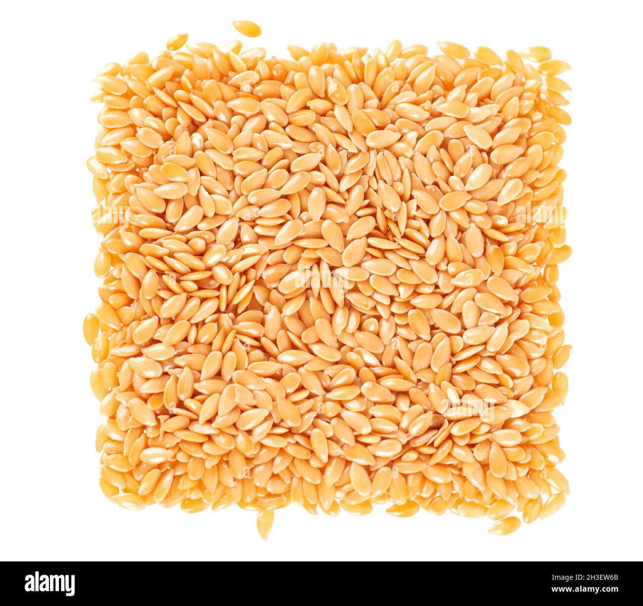 Golden flax seeds isolated on white background. Heap of dry flaxseed or linseed. Top view Stock ...