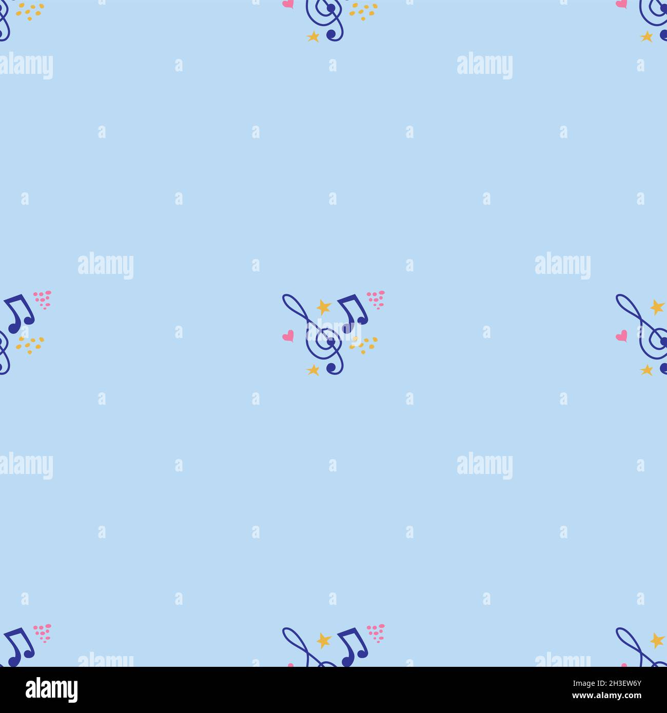 Abstract music notes seamless pattern background. musical illustration ...