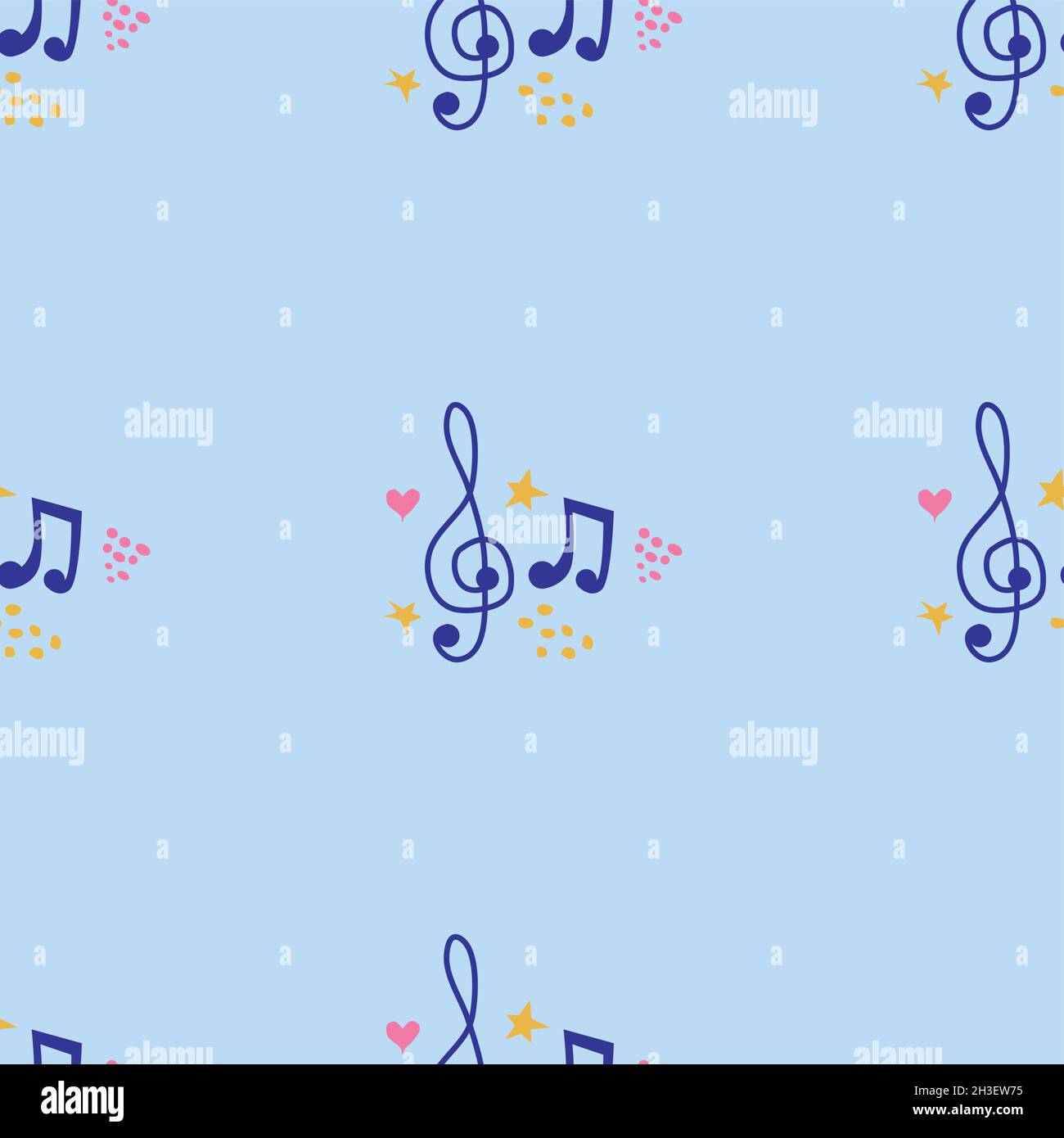 Abstract music notes seamless pattern background. musical illustration ...