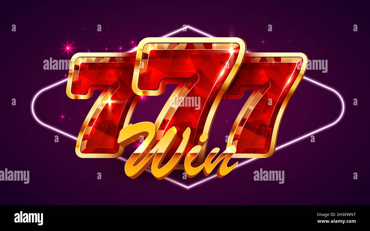 Big win 777 banner. Sign with golden letters. Online casino. Vector ...