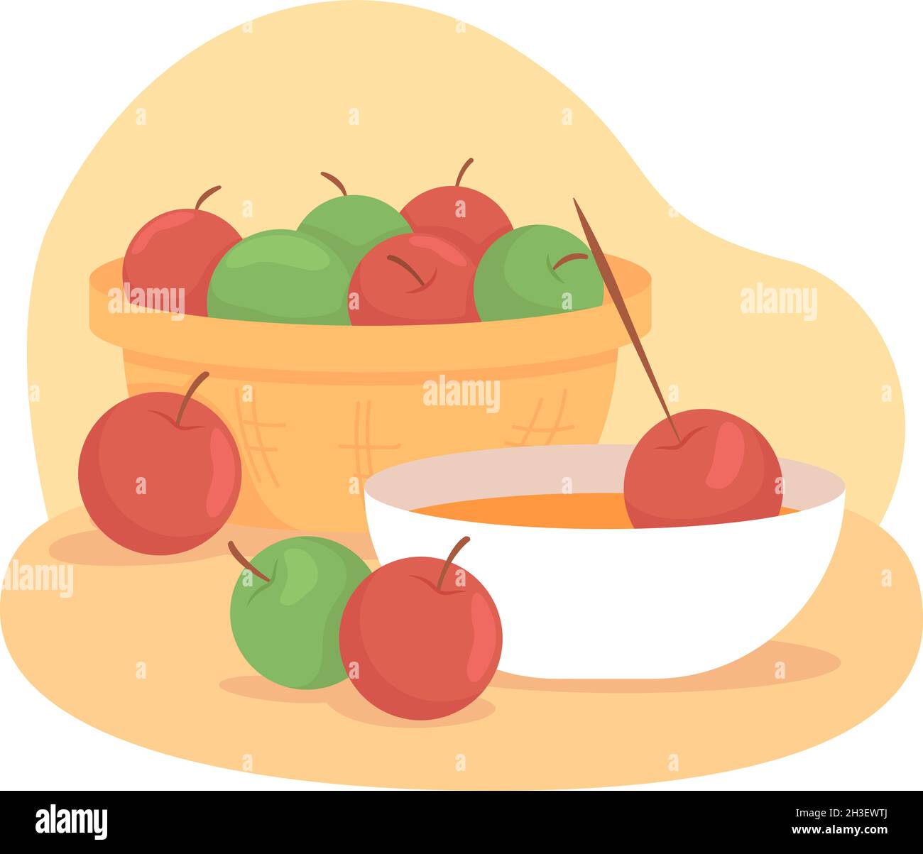 Caramel apple making Stock Vector Images - Alamy
