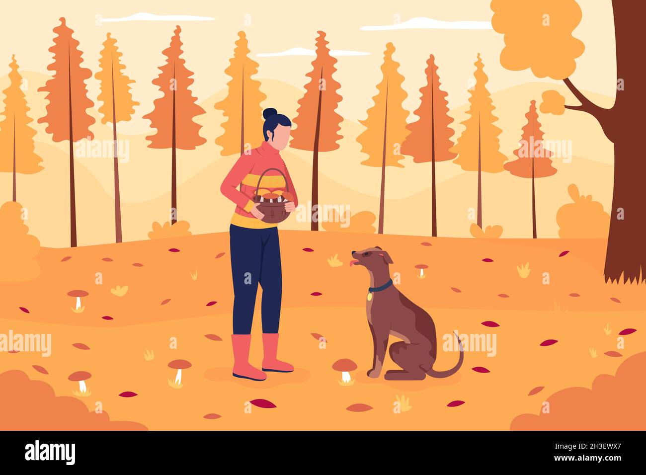 Mushroom picking season Stock Vector Images - Alamy