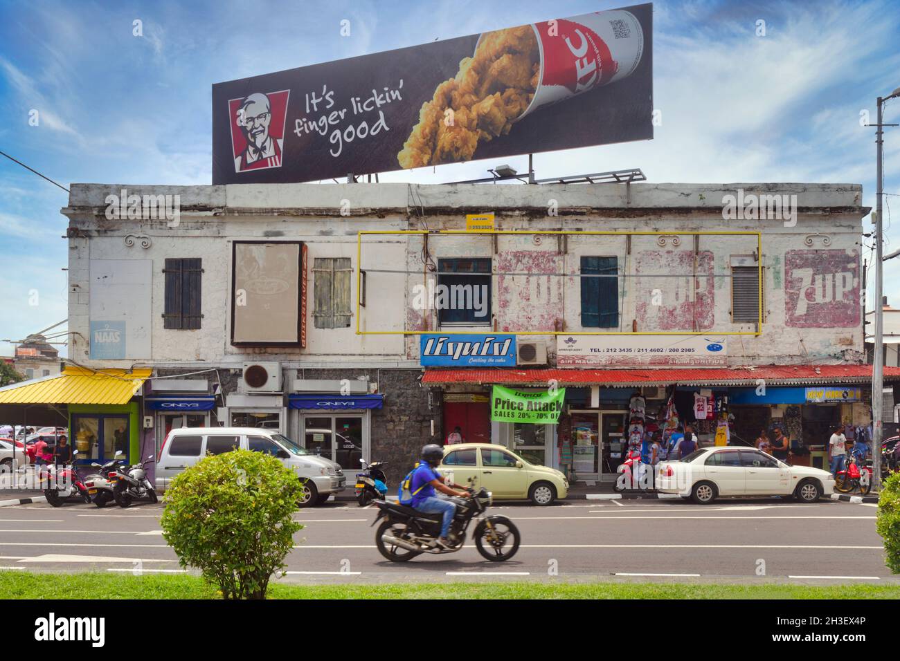 Typical street scene in Port Louis, Mauritius, Mascarene Islands Stock ...
