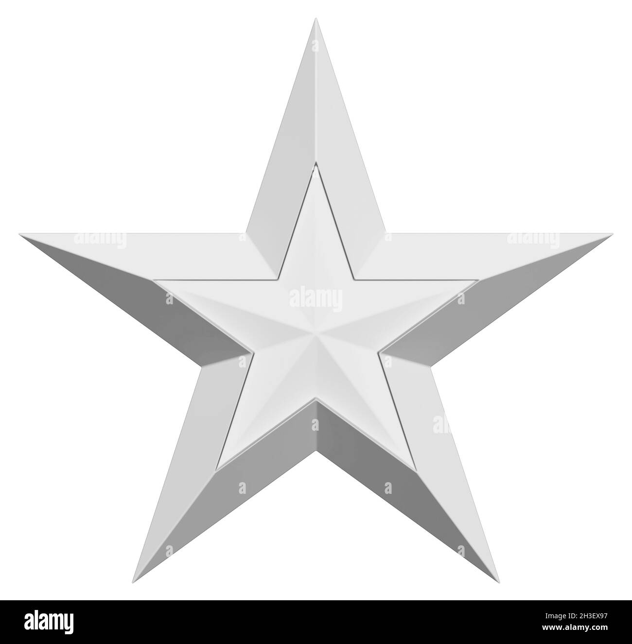 5 point star - Christmas Star - white single isolated on white ...