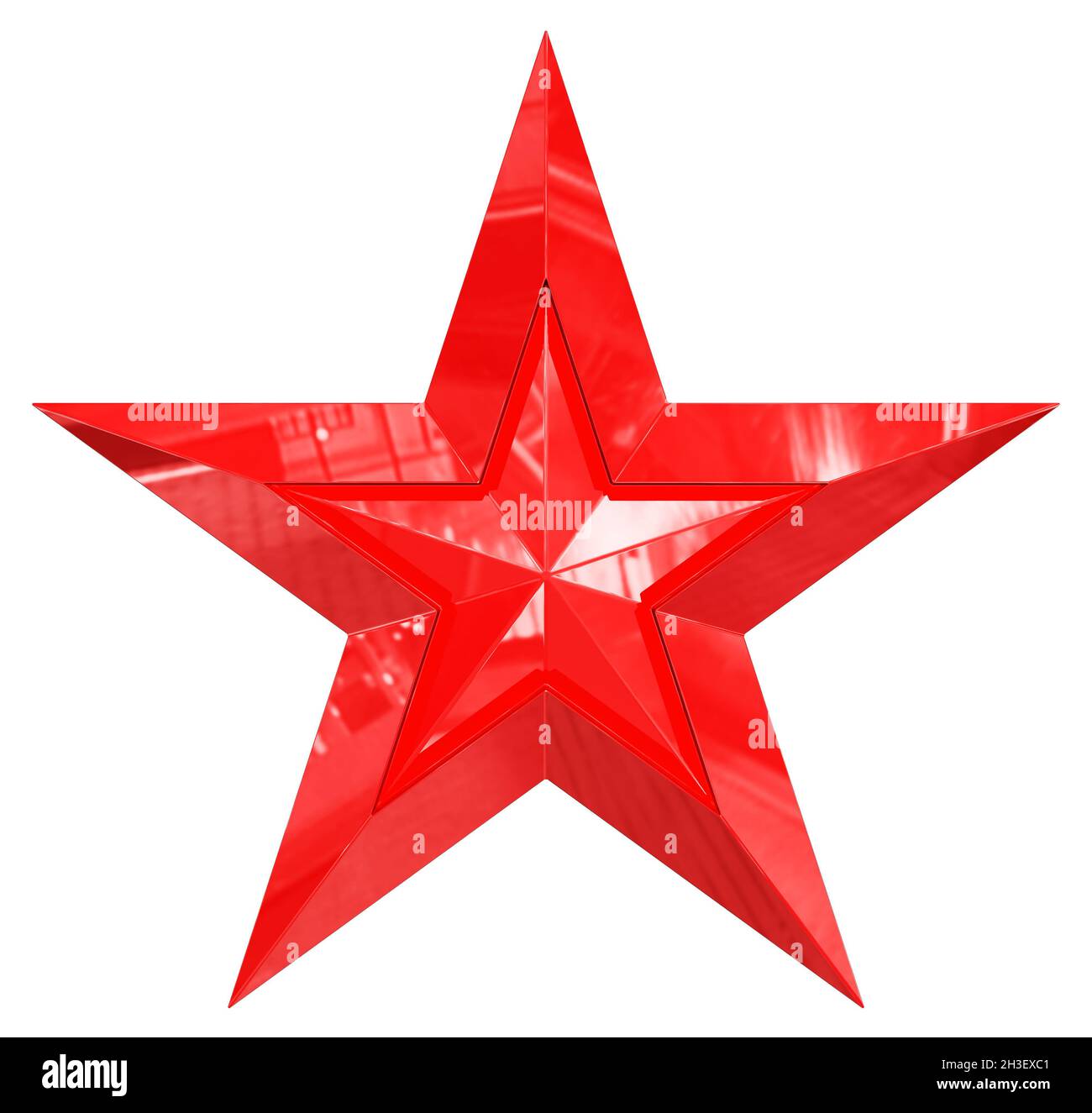 5 point star - Christmas Star - red single isolated on white background ...