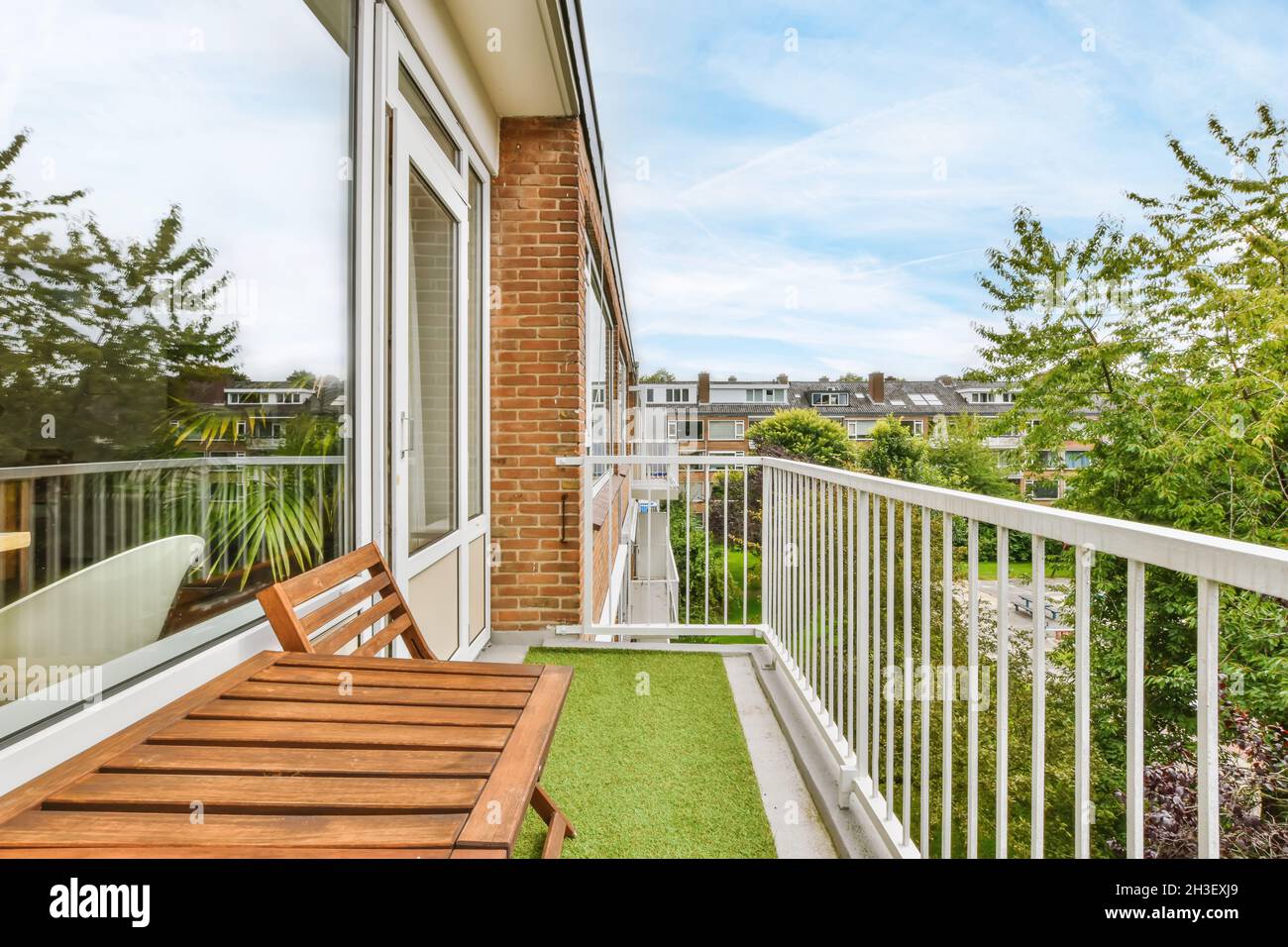 Design of balcony in elegant residential building Stock Photo - Alamy
