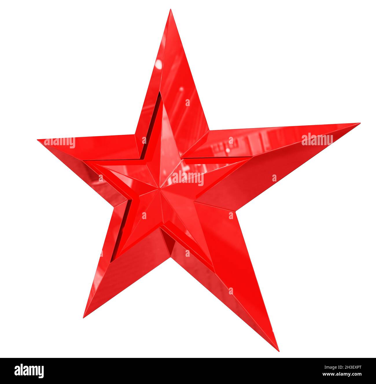 5 point star - Christmas Star - red single isolated on white background ...