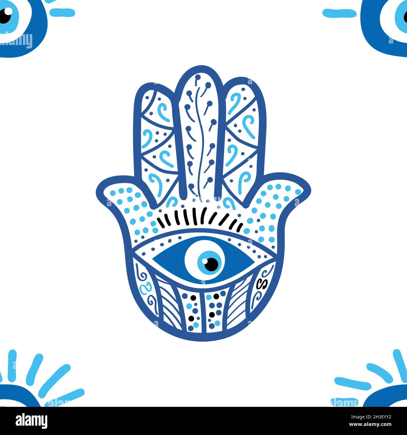 Hamsa eye, magical eye seamless pattern. Magic, witchcraft, occult ...