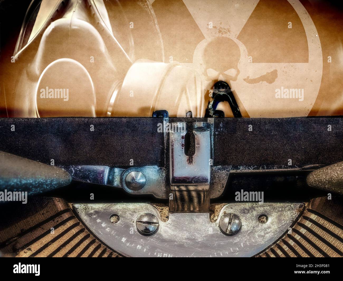 Classic Typewriter with an Apocalyptic background Stock Photo - Alamy