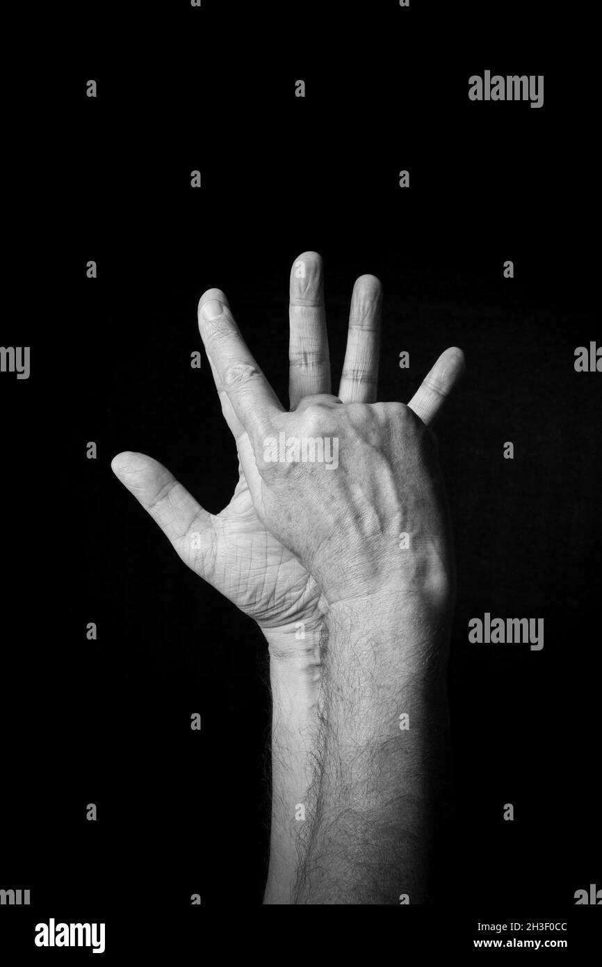 Bsl fingerspelling Black and White Stock Photos & Images - Alamy