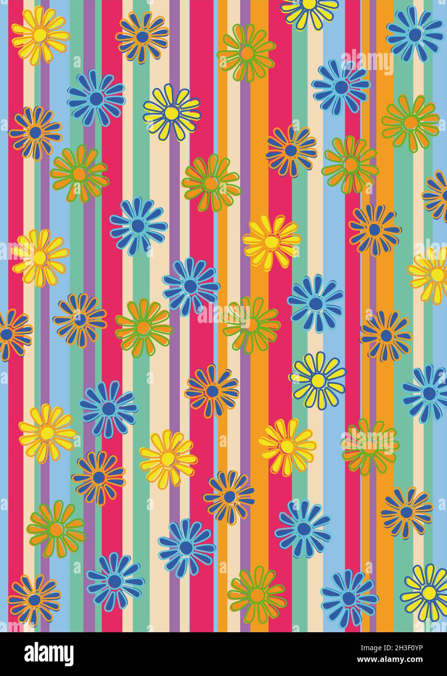 Retro flowers hi-res stock photography and images - Alamy
