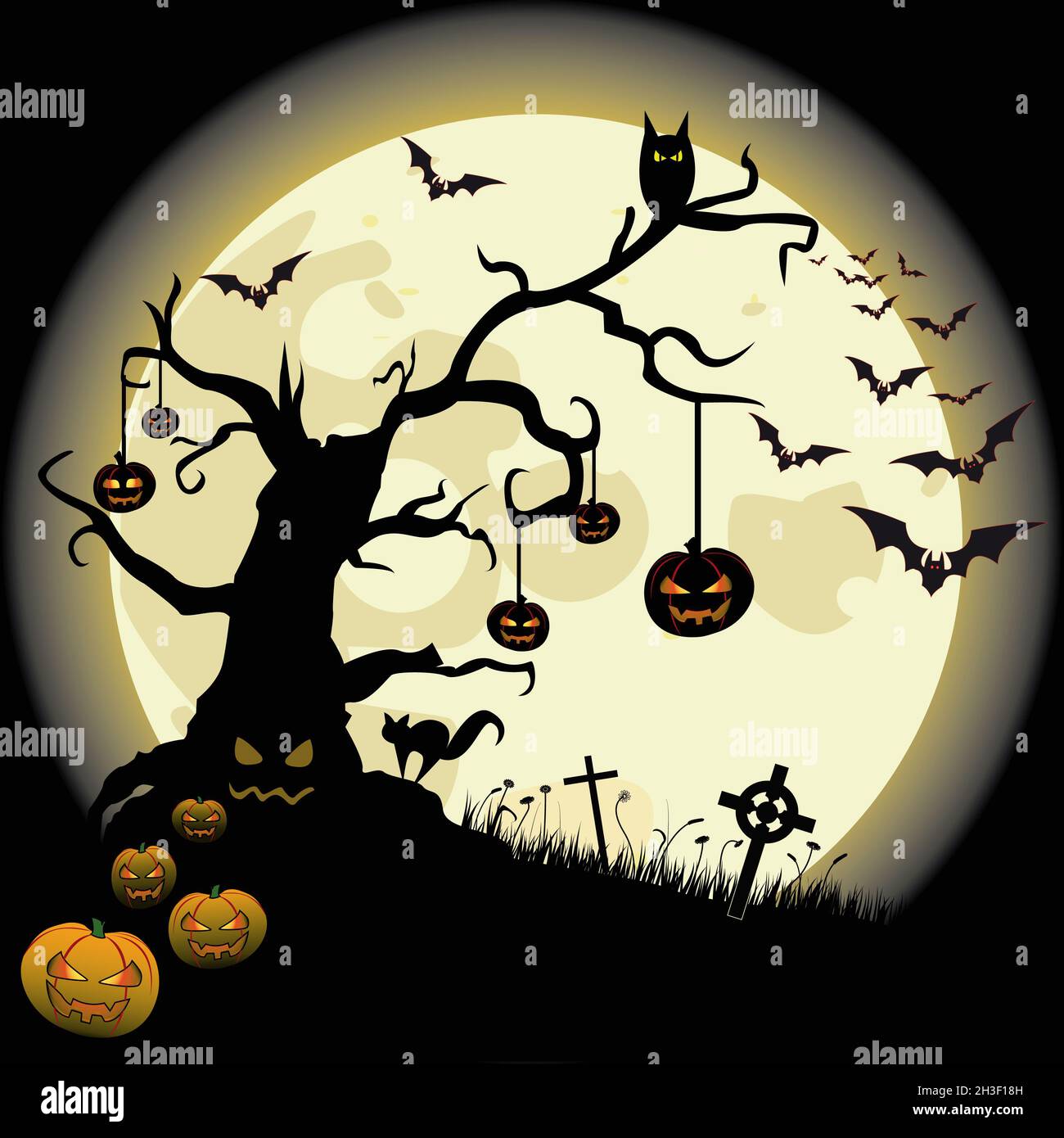 Halloween Full Moon Stock Photo - Alamy