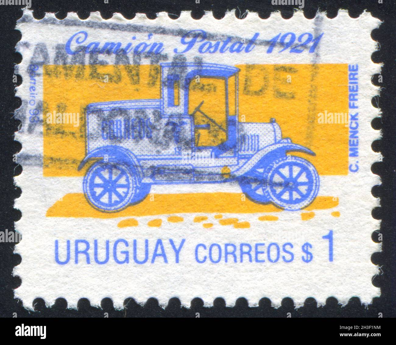URUGUAY - CIRCA 1993: stamp printed by Uruguay, shows Car, circa 1993 ...