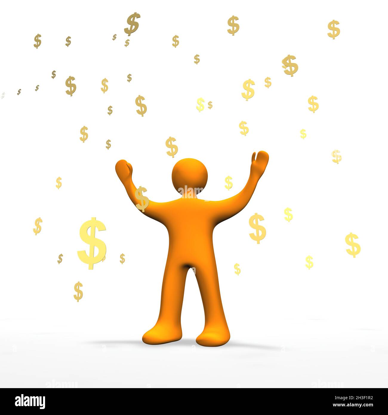 3d white man money rain hi-res stock photography and images - Alamy
