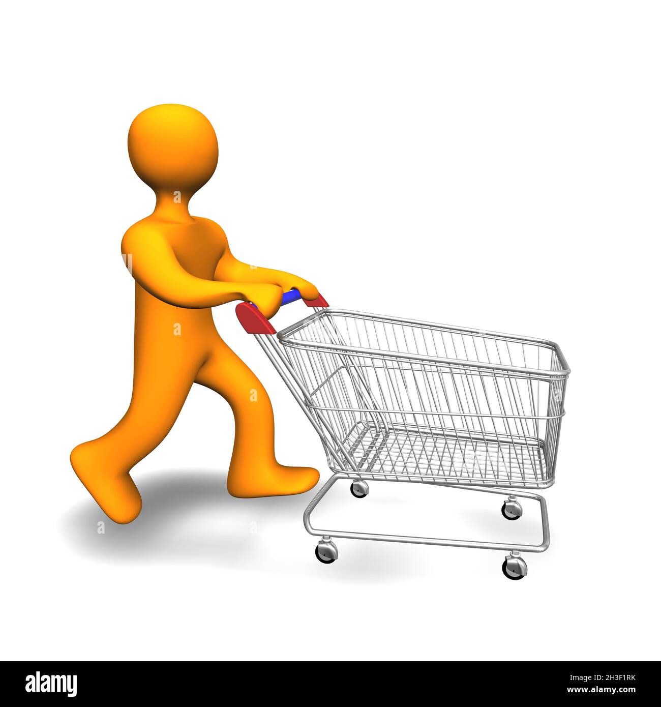 Person Shopping Cart 3D Stock Photo - Alamy