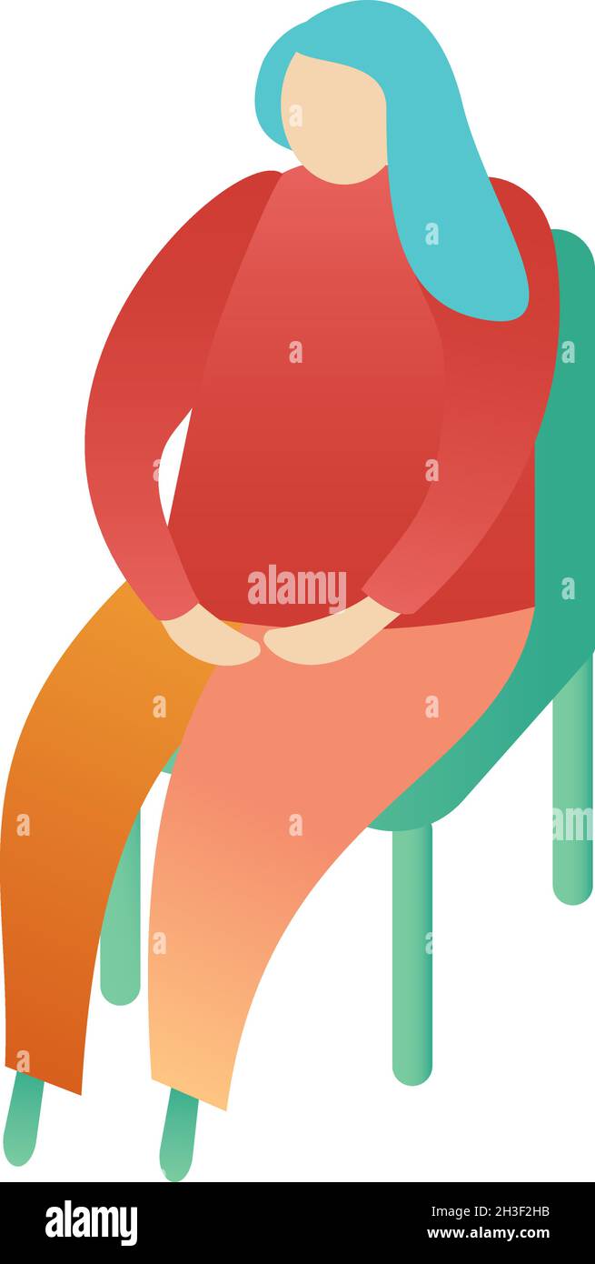 Woman sitting on chair vector icon on white Stock Vector Image & Art ...