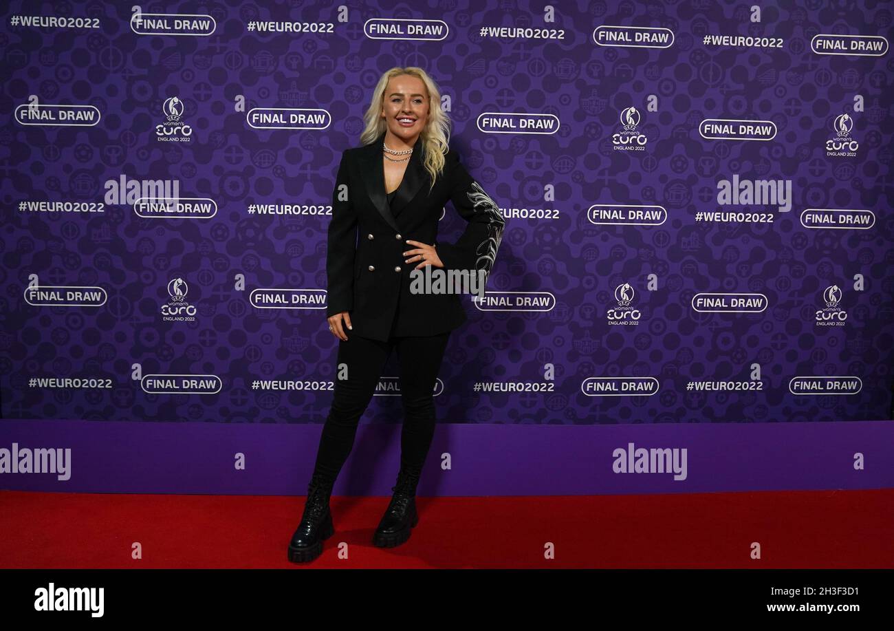 Football freestyler Liv Cooke during the UEFA Women's Euro 2022 draw at ...