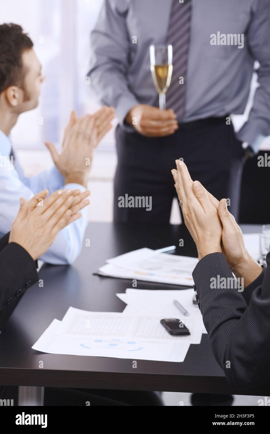 Celebrating success in office Stock Photo - Alamy
