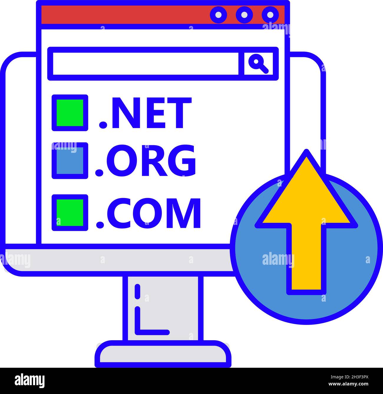 Domain name icon vector website url registration Stock Vector Image ...