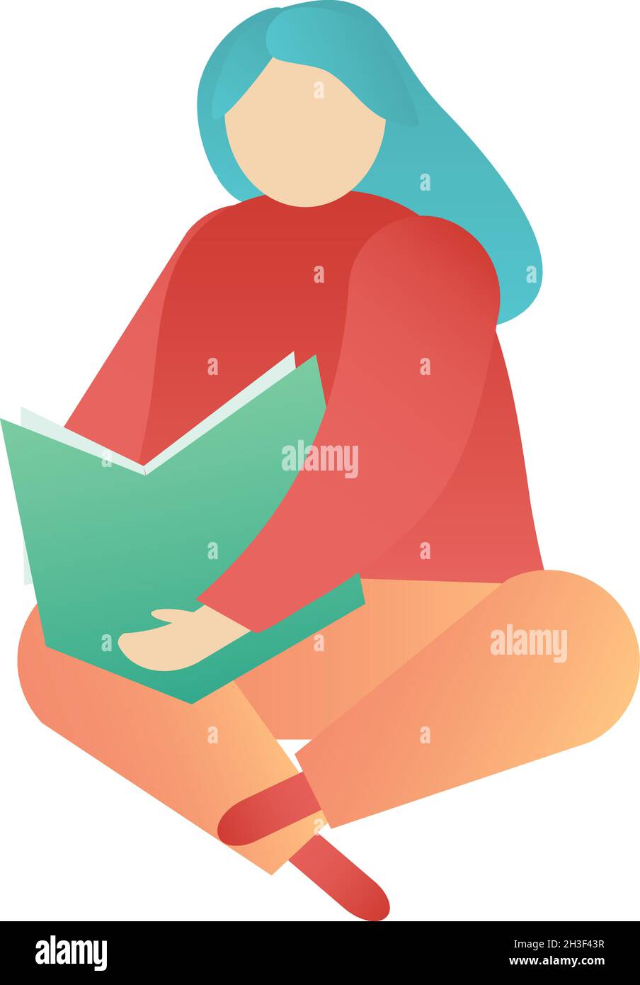 Vector woman reading book icon isolated on white Stock Vector Image ...
