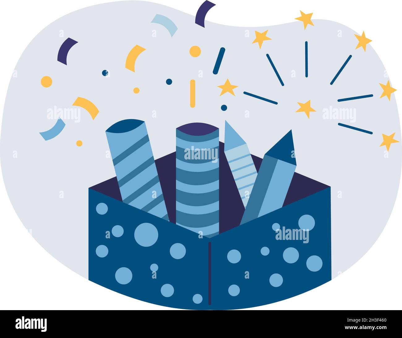 Box of firework vector festive firecracker icon Stock Vector Image ...