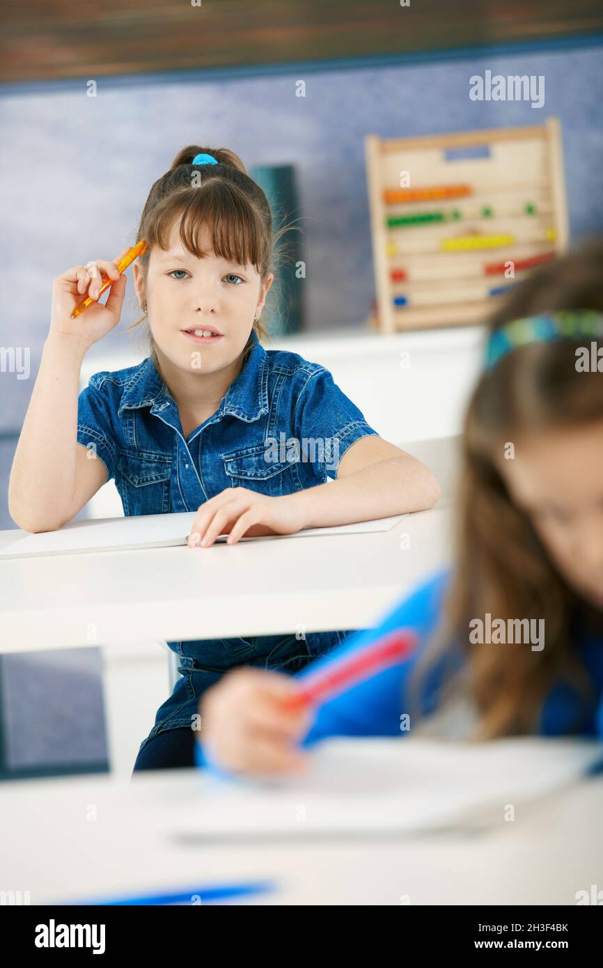 Schoolgirls in class Stock Photo - Alamy