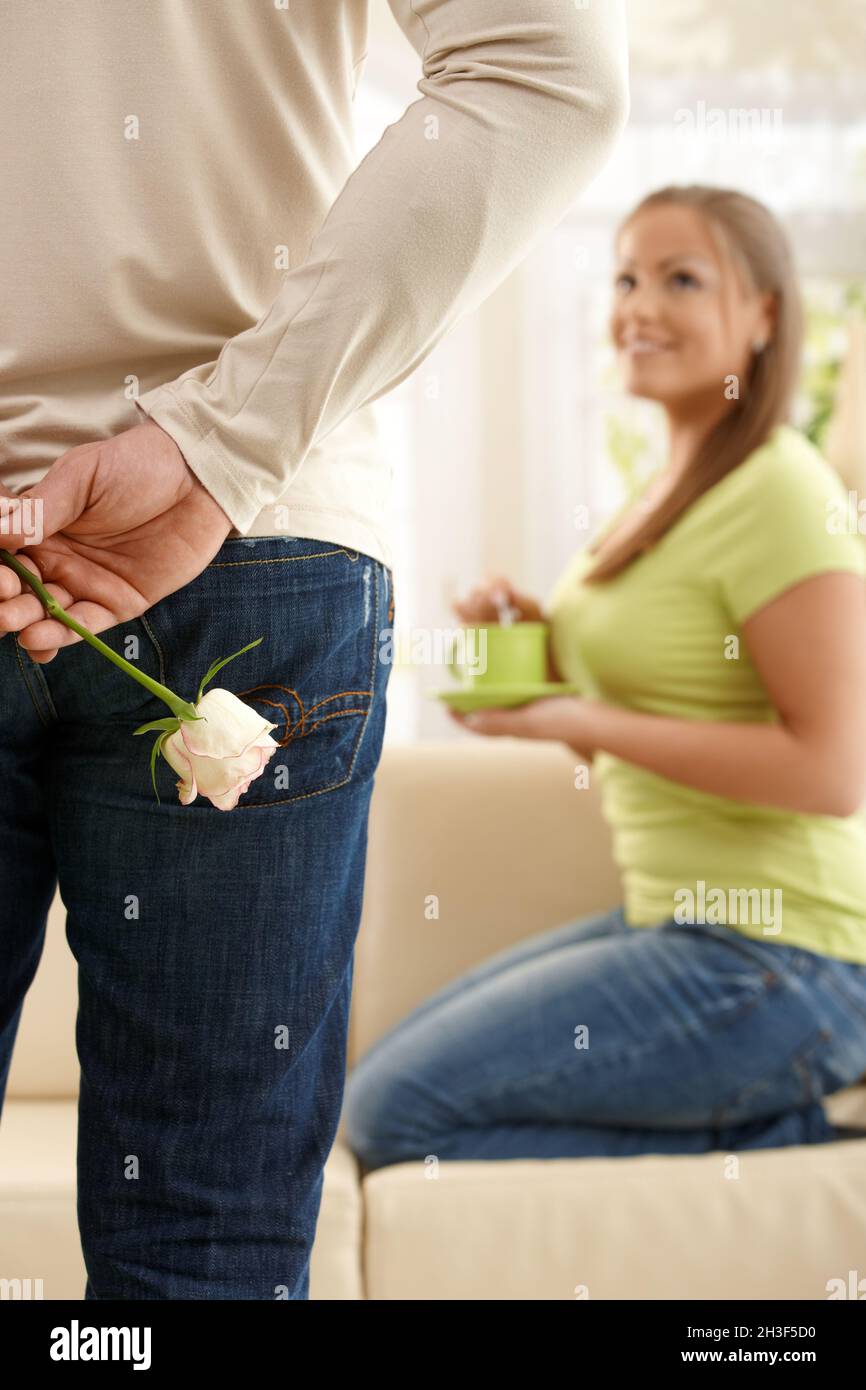 Loving man surprising girlfriend hi-res stock photography and images ...