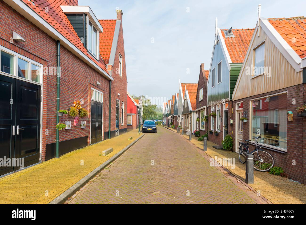 Volendam is a town in North Holland in the Netherlands. Colored houses ...