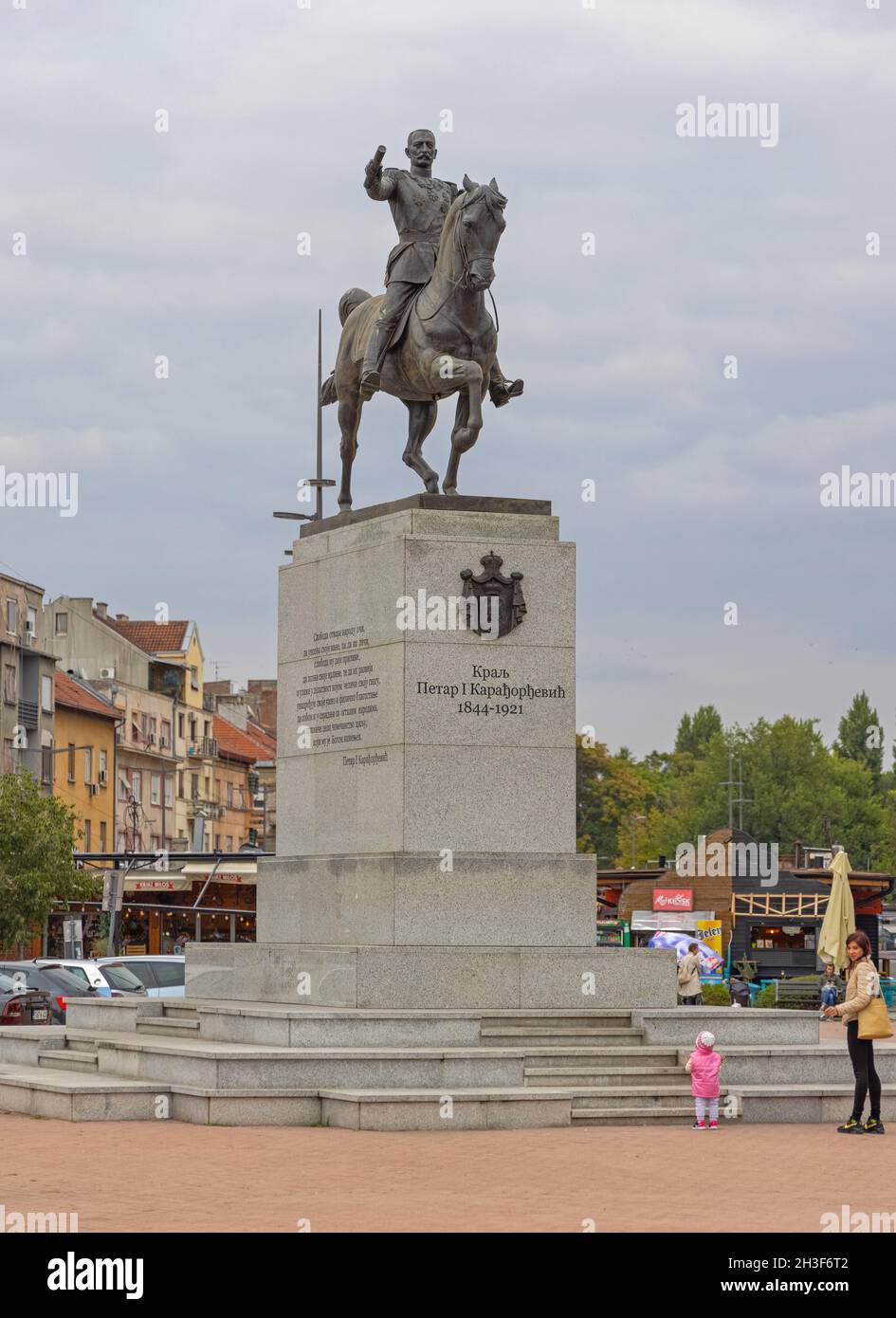Novi Sad, Serbia - September 21, 2021: Equestrian Statue King of Serbia ...