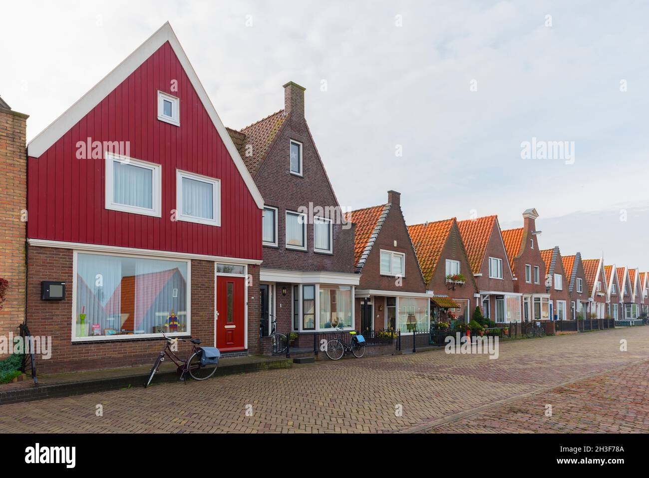 Volendam is a town in North Holland in the Netherlands. Colored houses ...