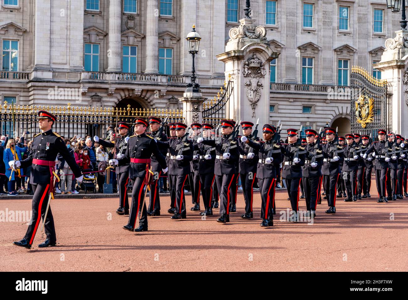 The Changing Of The Guard Ceremony, Buckingham Palace, London, UK Stock ...