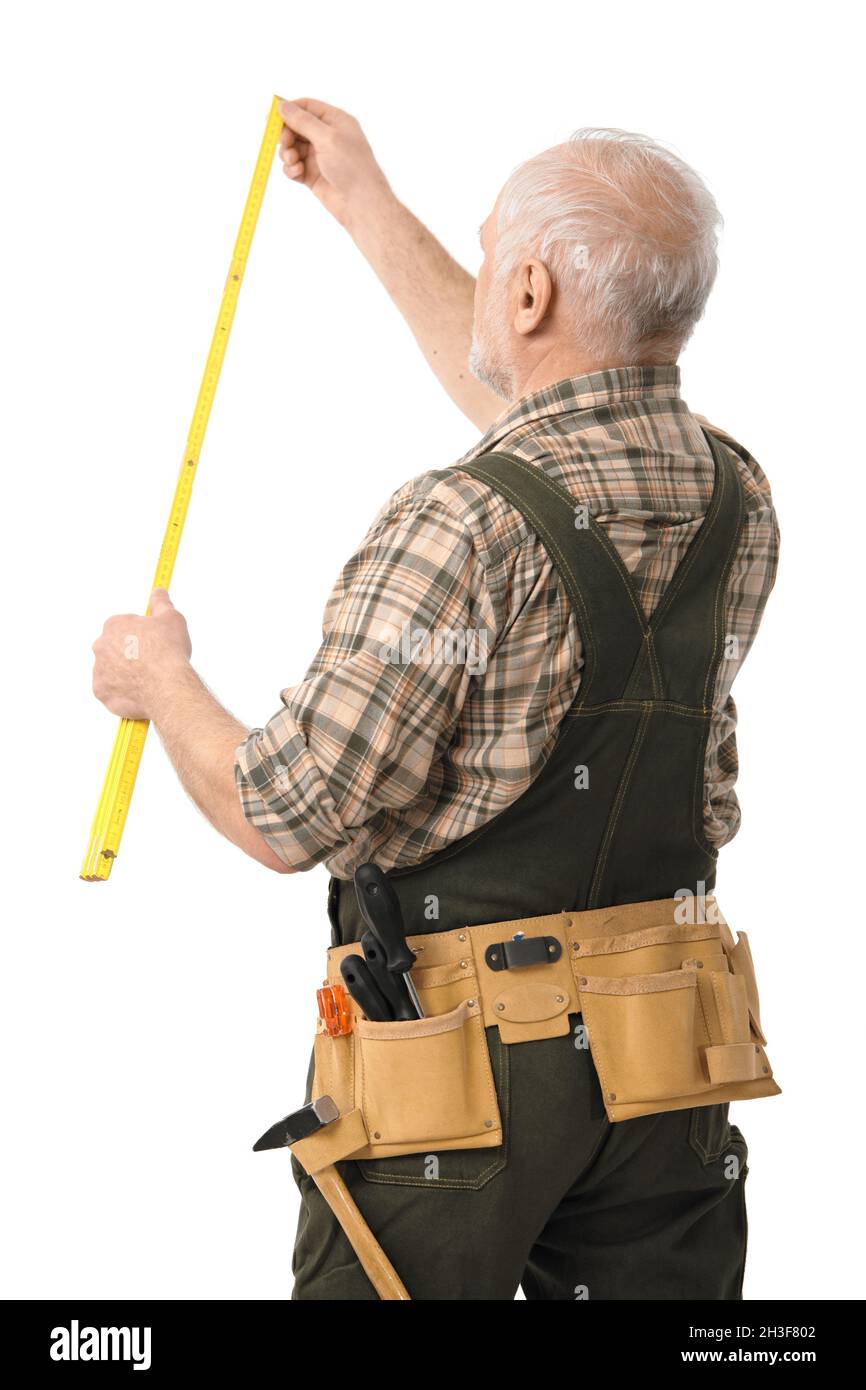 Portrait senior handyman isolated on hi-res stock photography and ...